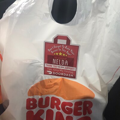 Personalized Doordash Labels Delivery Bag Shaped Stickers Food Delivery ...