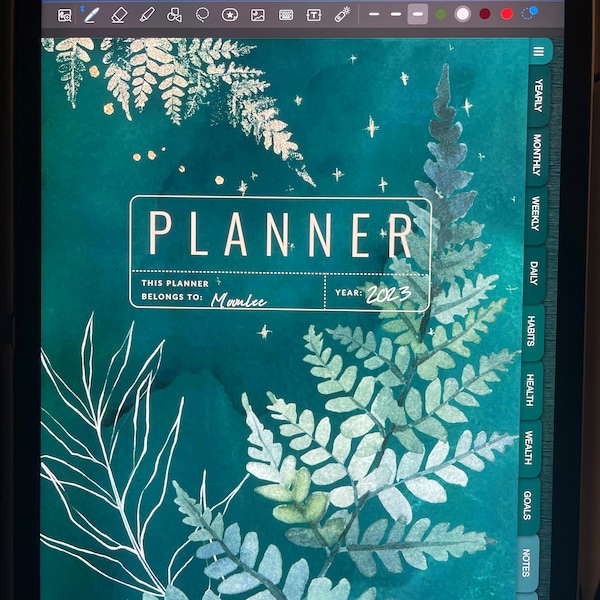 Undated Digital Planner Dark Mode, All in One iPad Planner, Goodnotes ...
