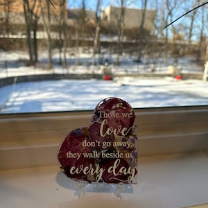 Memorial Frame With Your Dried Flower Petals, Flower Heart Shadowbox ...