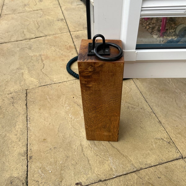 Handmade Solid Oak Door Stop Waterproof Weatherproof Size Rustic Door ...