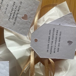 Personalised Gift Tags Kraft Brown or White Tags Wedding Favour Tags ...