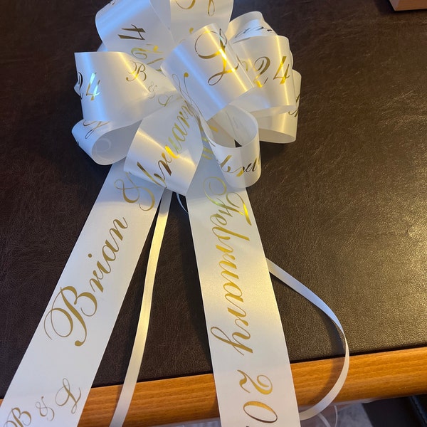 Personalised Wedding Car Ribbon | 6m Printed Car Ribbon Suitable for ...