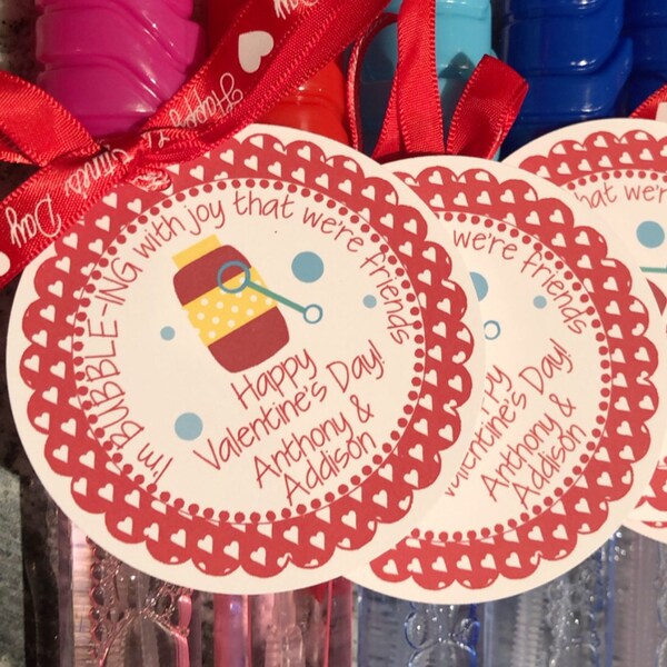 Bubble Valentine Tag, Valentine Bubbles, Bubble-ing With Joy, Valentine ...
