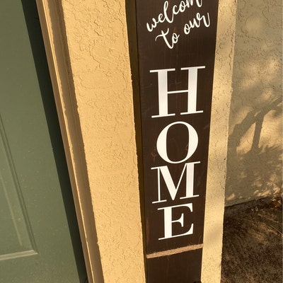 Welcome Sign Plant Box Wooden Porch Sign Home Planter Sign 49 High - Etsy