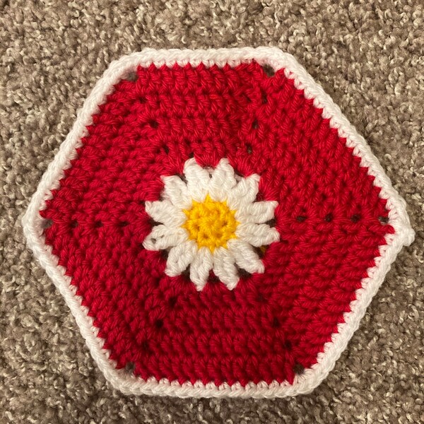 Hexadaisy Crochet Blanket Pattern by Meema Makes ®, Crochet Daisy ...