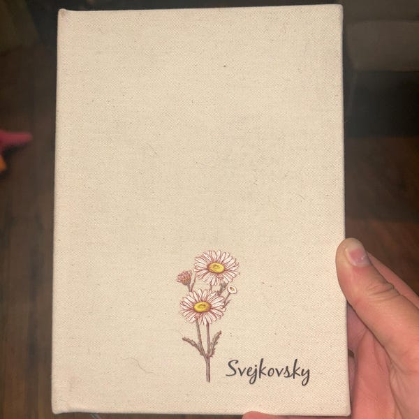 Personalized Birth Flower Canvas Notebook: Custom Monogram Journal ...