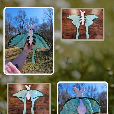 Luna Moth Crochet Pattern Amigurumi PDF Patterns ENGLISH Instructions ...