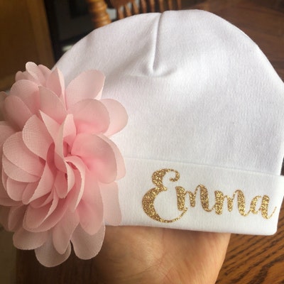 Personalized Baby Hat Baby Girls Hat Hospital Hat Newborn Hat With Name ...