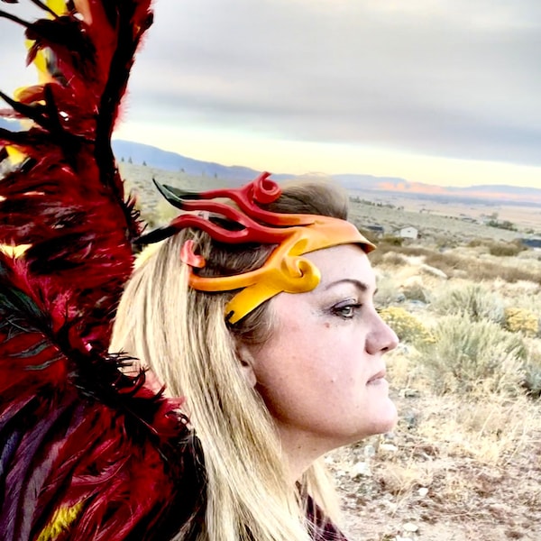 Fire Headpiece, Spikey Firey Crown, Leather Head Piece by Faerywhere - Etsy
