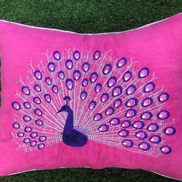 Peacock Machine Embroidery Design - 2 Sizes - Etsy