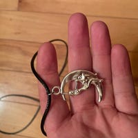 Lady Riding the Moon Lead Free Pewter Pendant Necklace - Etsy Canada