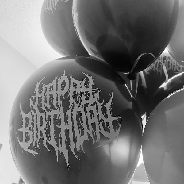 Heavy Metal Happy Birthday Balloons - Death Metal Balloons - Etsy