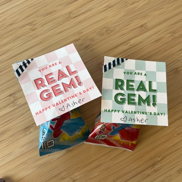 Printable Ring Pop Valentine Tag, You Are a Real Gem, Preschool ...