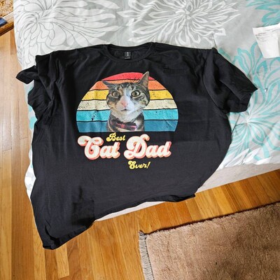 Best Cat Dad Ever T Shirt T-shirt Tshirt. Personalised Custom Photo ...