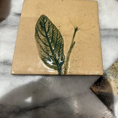 The Tiles Set green Garden,handmade Ceramic Tiles,plant Motif,hand ...