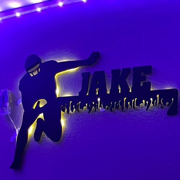 Personalized Football Night Light With Name, Football Themed Gift for ...
