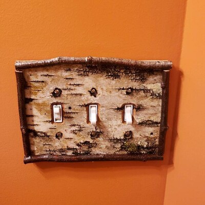 Birch Bark Switch Plate Covers, Light Switch Cover, Receptacle and ...