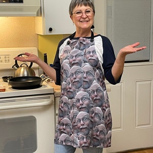 Personalized Faces Apron, Custom Photo Apron for Women and Men, Funny ...