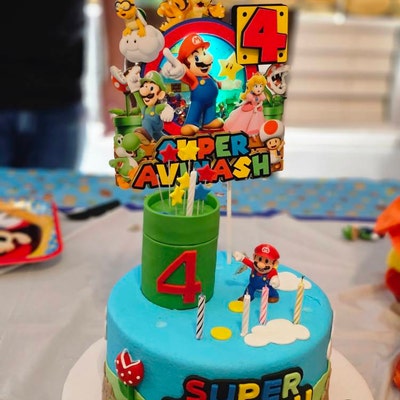Super Mario Cake Topper, Mario Cake Topper Shaker With LED Lights ...