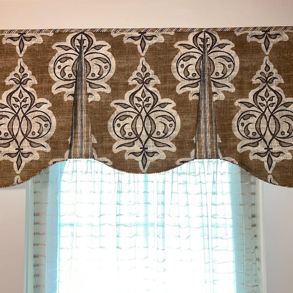 Custom Valance MAISON Hidden Rod Pocket Valance 28"- 40" Window, Custom ...
