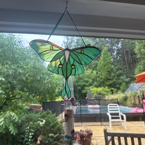 Butterfly Stained Glass Window Hangings / Gift for Her / Floral Wall ...
