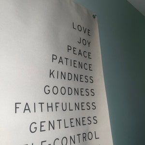 Love Joy Peace Flag Fruit of the Spirit Sign Scripture Wall Decor Verse ...