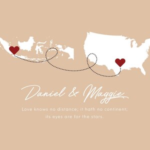 Personalized Long Distance Love Map / Long Distance Relationship ...