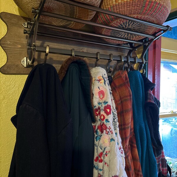 Train Hall Luggage Wall Mounted Rack Shelf Hooks | Coat Rack | Train ...