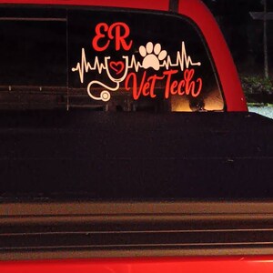 Vet Tech Vinyl Car Decal - Etsy