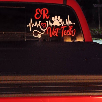 Vet Tech Vinyl Car Decal - Etsy