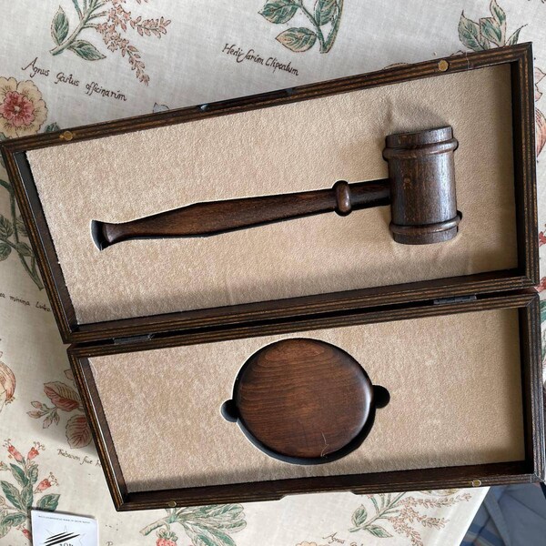 Personalized Judge's Gavel and Sound Block, Custom Engraved Handwriting ...