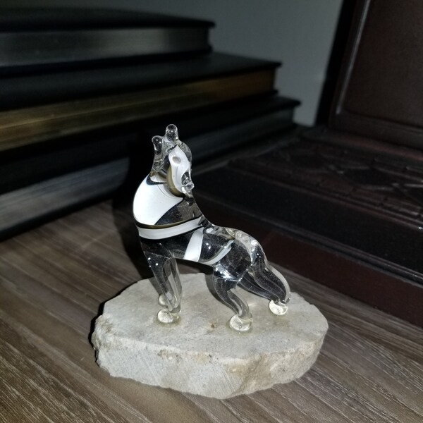 Howling Wolf Handblown Glass Sculpture - Etsy