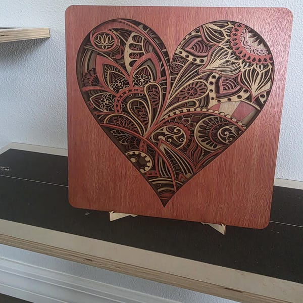 Mandala Heart Svg | 3D Multilayer Laser Cut File | Wood Wall Art | Zen ...