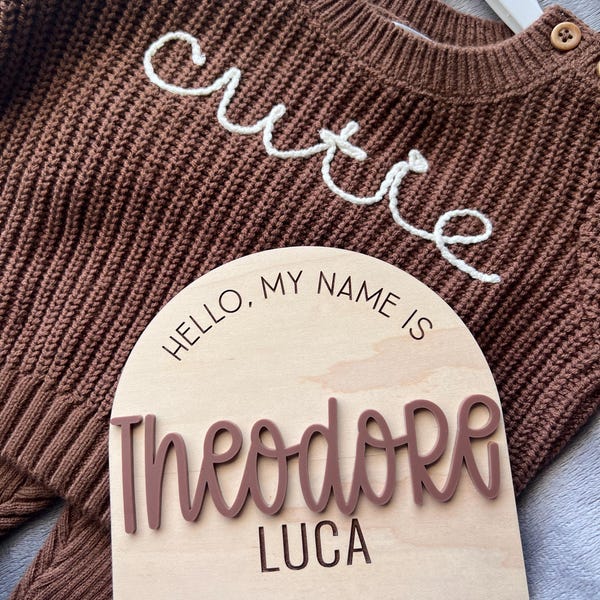 Baby Name Announcement Sign - Hello My Name is Sign - Fresh 48 Photo ...