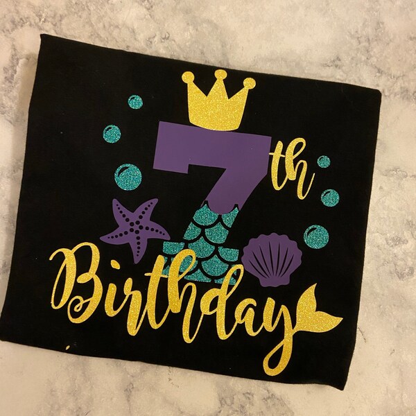 7th Birthday Mermaid SVG | Mermaid SVG | Mermaid Birthday SVG | Mermaid ...