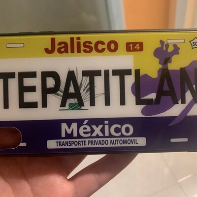 Custom Text Mexico State License Plate Tempered Glass Phone Case iPhone ...