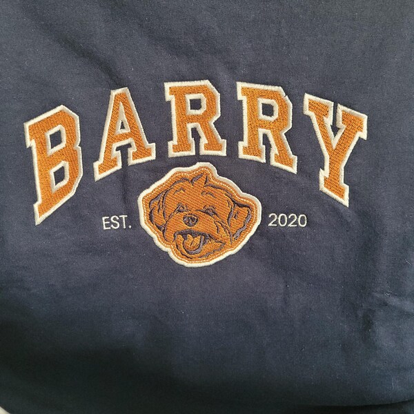 Varsity Custom Embroidered Dog Sweatshirt Custom Dog Sweater Embroider ...