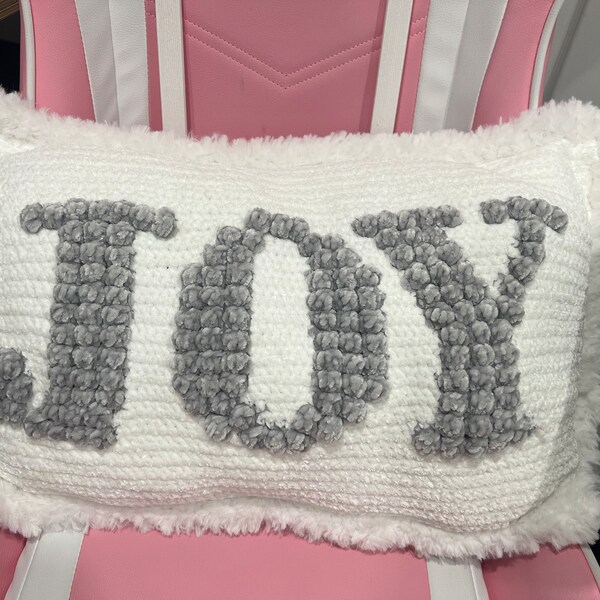 Christmas Crochet Pillow Pattern JOY Crochet Pillow DIY Farmhouse Home ...