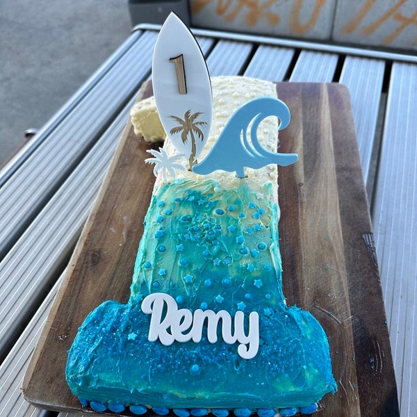 Surfboard Cake Topper, Surf Theme Party, Surfer Cake Topper, Teenage ...