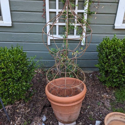 Wrought Iron 25 Cone Topiary Flower Trellis, Metal Plant Climber ...
