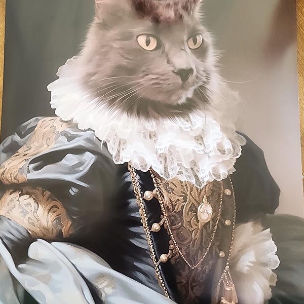 Custom Royal Cat Portrait, Renaissance Cat Painting, Pet Lovers Gift ...
