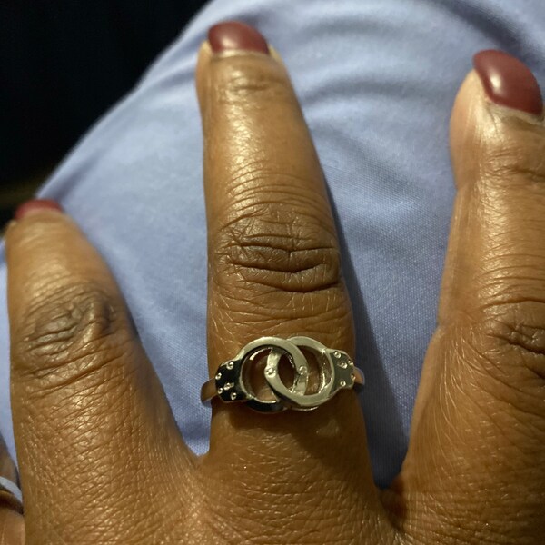 Police Gift Sterling Silver Handcuff Ring - Etsy
