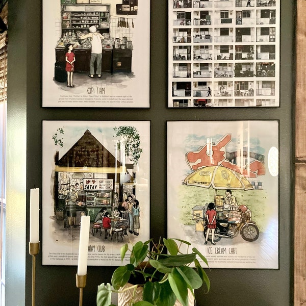 The Singaporean Green Peranakan-style Shophouse Artprint Poster - Etsy ...