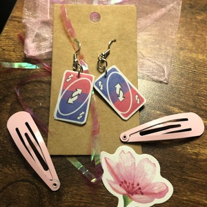 Uno Reverse Card Non-binary Earrings - Etsy