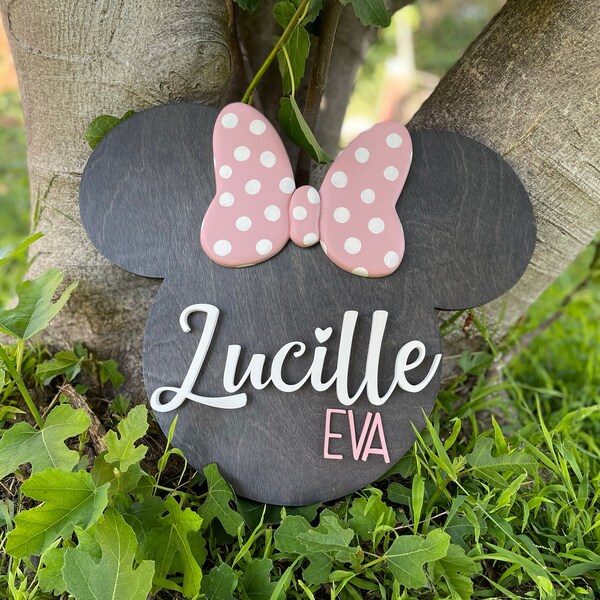 Minnie Name Sign | Disney Nursery Sign| - Etsy