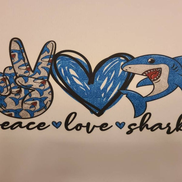 Peace Love Sharks Sublimation Download, Sharks PNG File Instant ...