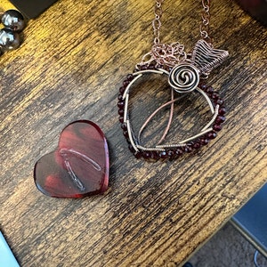 Red Flash Labradorite Gemstone Pendant Copper Wire Wrapped Pendant ...