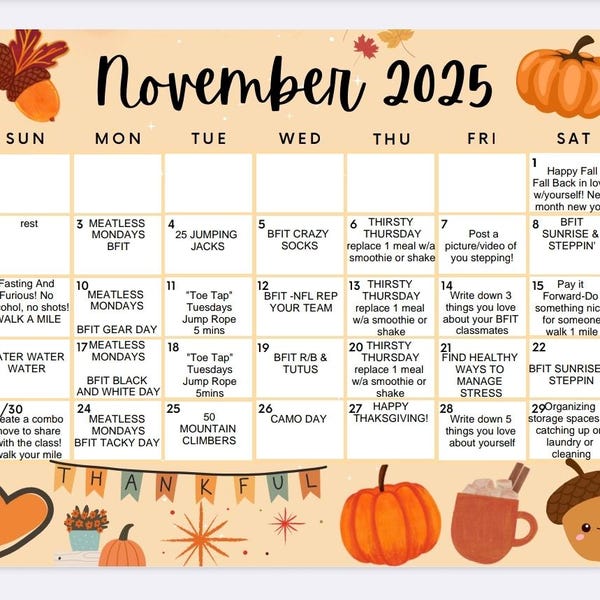Printable November 2026 Calendar, Editable Calendar W/ Orange Pumpkins ...