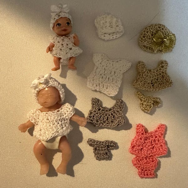 Metallic Baby Outfit Pieces- Gold- for 3 Inch Doll - Etsy