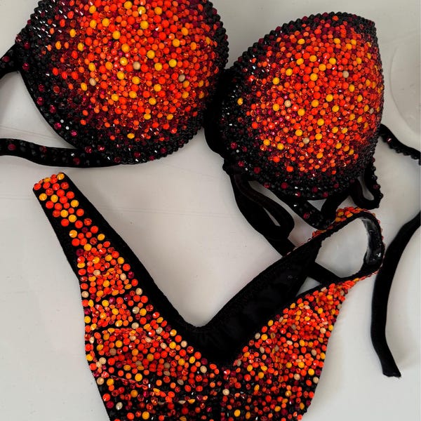 Black Gold Competition Bikini Suit, Competition Set, Figure Bikini ...